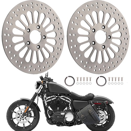 Polished Front + Rear 11.5 Brake Rotors Fatboy Heritage Softail Deluxe ...