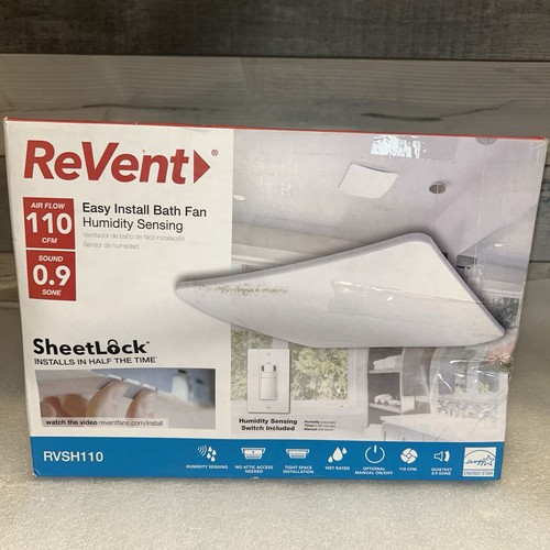 ReVent Bath Exhaust Fan w/ Humidity Sensing RVSH110 .9 Some 110 Cfm ...