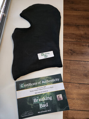 Breaking Bad Original Screen Used Walter White Black Face Cover Mask ...