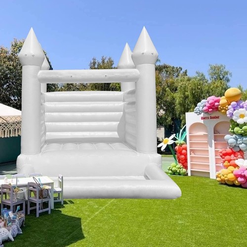WARSUN Inflatable White Bounce House 12x10x10FT 100% PVC Jumper Bouncy ...