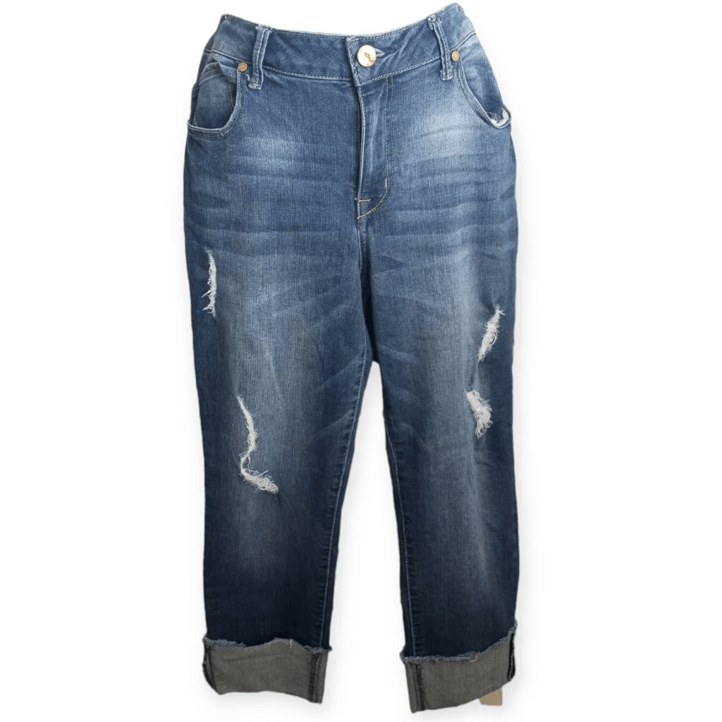 1822 DENIM TAYLOR DISTRESSED CUFFED JEANS SZ.14 EUC | eBay