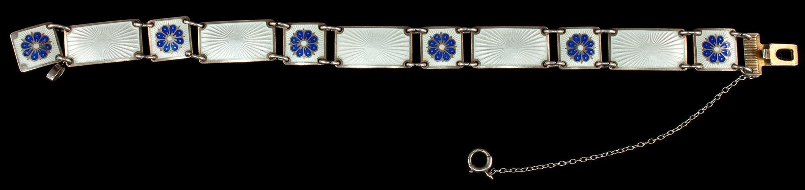 Sterling Silver Bracelet David Anderson Enamel Panel… - Gem