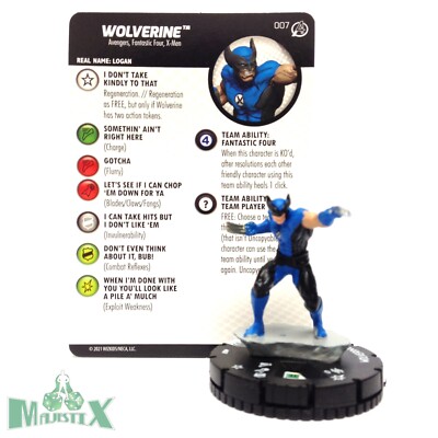 Heroclix Avengers Fantastic Four Empyre set Wolverine #007 Common ...