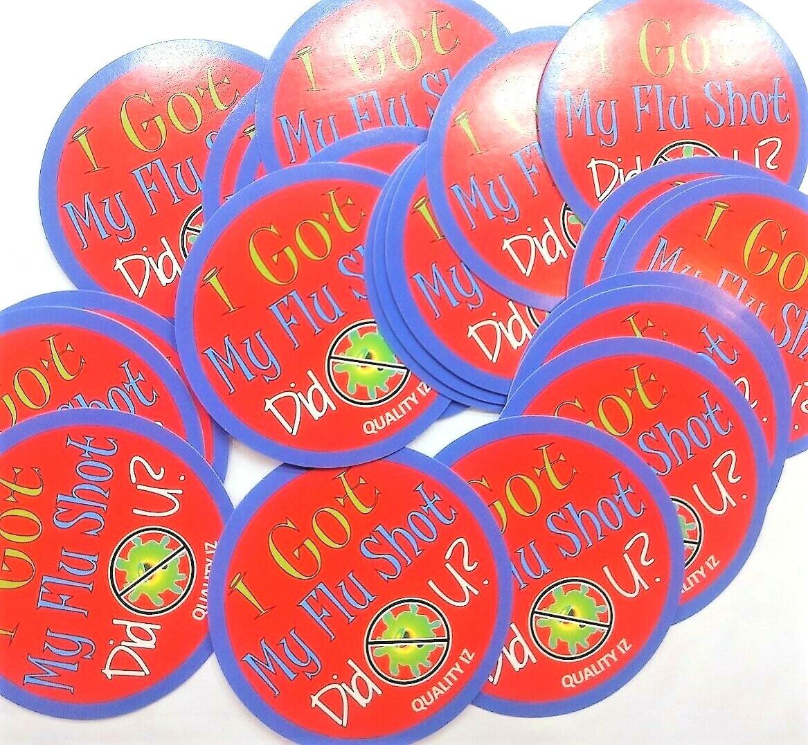 I Got My Flu Shot Did U?, 2" Red Stickers (50-Pk) | eBay