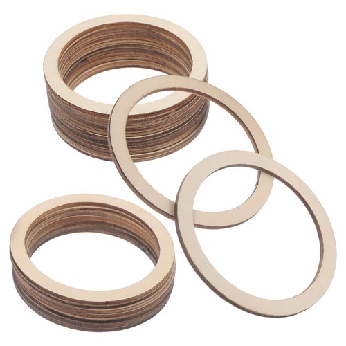 20 Pcs Wood Chip Jewelry Accessories Unfinished Rings Mother Circle ...