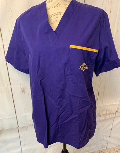 Baltimore Ravens NFL Team Apparel Nursing Scrub Top Size Small | eBay