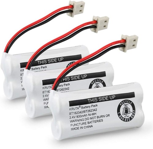 Rechargeable Battery Pack of 3 for VTech & AT&T Cordless Phones: 2.4V ...