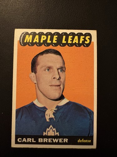 1965-66 TOPPS HOCKEY SET BREAK #78 CARL BREWER TORONTO MAPLE LEAFS VG ...