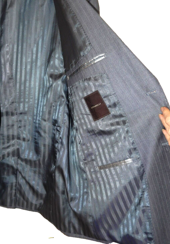 Vitarelli Luxury Rayon Blend Suit-48R, gray pinstripe | eBay