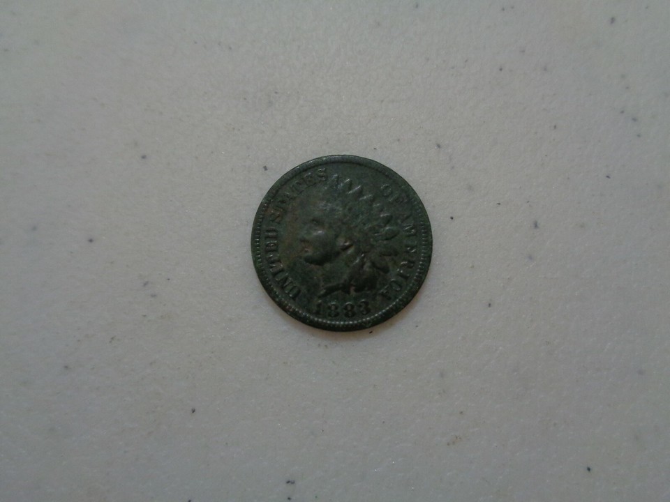 1883 Indian Head Penny Coin Back Side Rough Bad Damaged Poor Condition ...