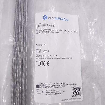 50pcs Key Surgical Inc. Channel Cleaning Brushes Stainless Steel Handle ...