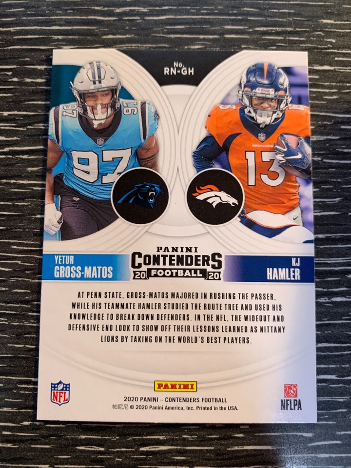 2020 Panini Contenders Football Round Numbers Insert #RN-GH GROSS-MATOS ...