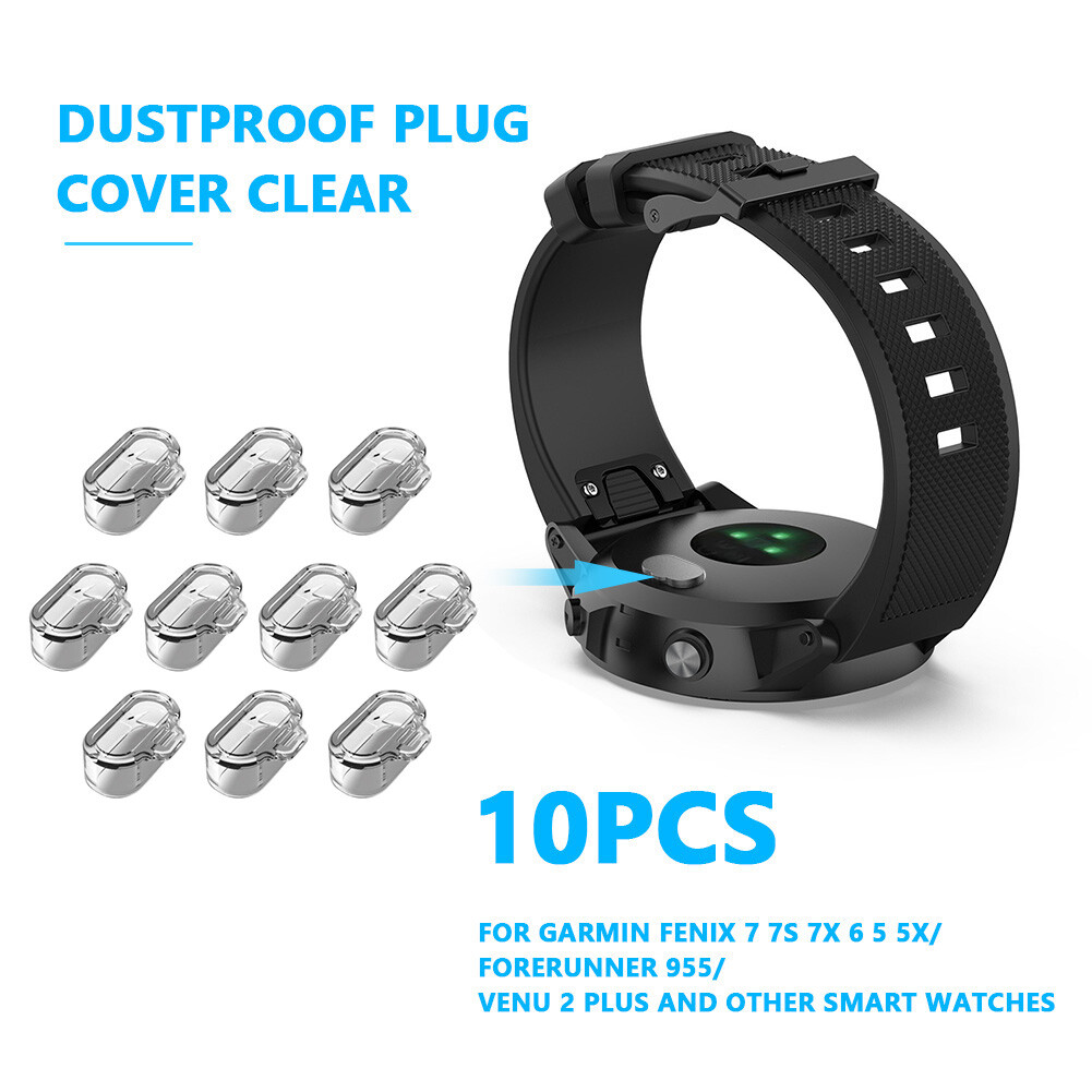 10pcs Anti-dust Charging Port Plug for Garmin Fenix 7 7S 7X 6 5X (Clear ...