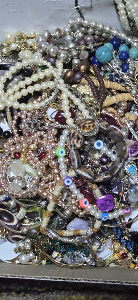 Huge Jewelry 15+ Pounds Repurpose Repair Junk Crafters Lot Beads ...