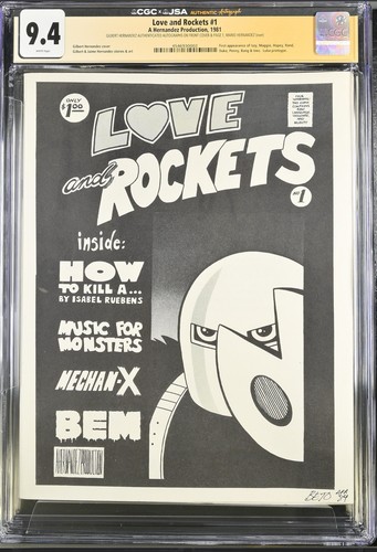 Love and Rockets #1 - 3X Signed By All Hernandez Bros. 1981 CGC JSA 9.4 ...