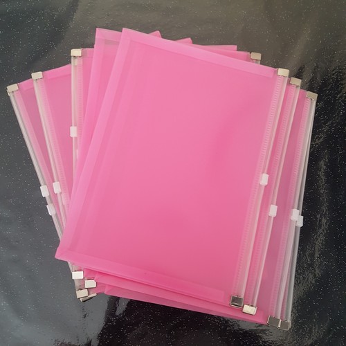 A5 PINK ZIP LOCK PLASTIC WALLETS ENVELOPE POUCHES SCHOOL OFFICE ...