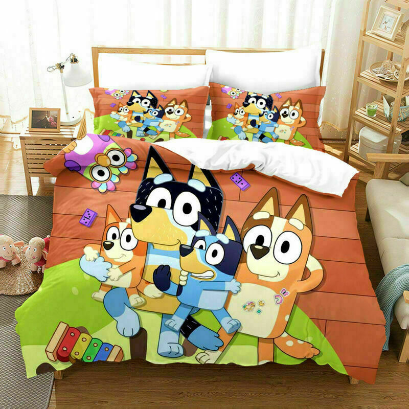 Bluey Duvet Cover Pillowcase Bedding Set, Bluey Curtains Thermal Ring ...