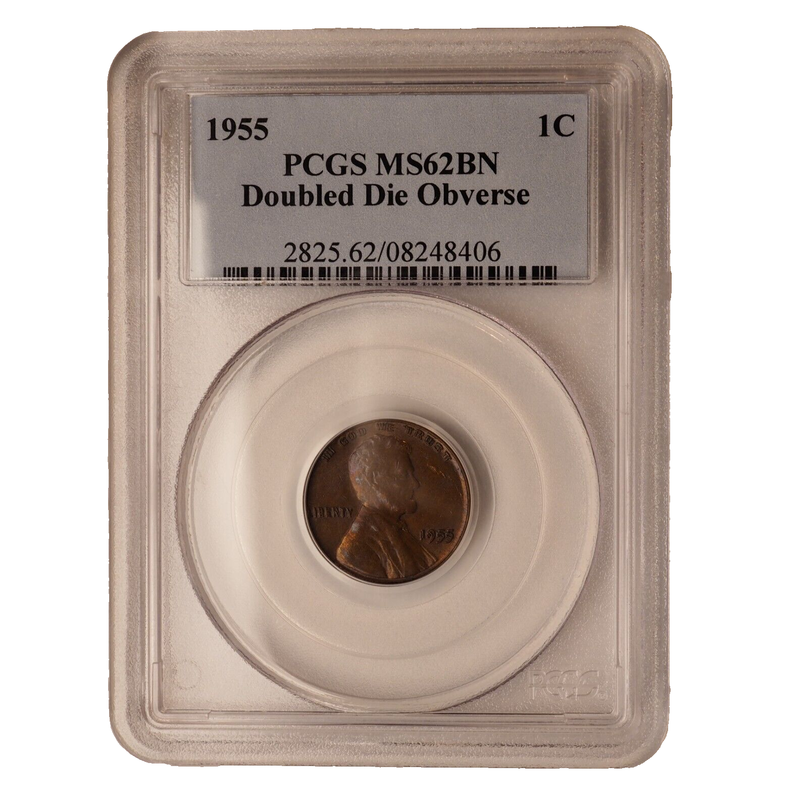 1955/55 ***DOUBLE DIE***LINCOLN HEAD CENT** PCGS MS62BN** FREE SHIPPING ...
