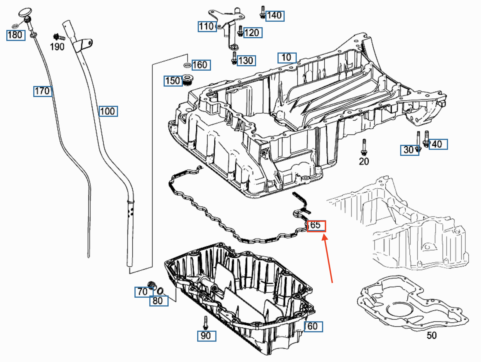 MERCEDES-BENZ C W205 Engine Oil Pan Gasket Profile Seal A6420140900 NEW ...