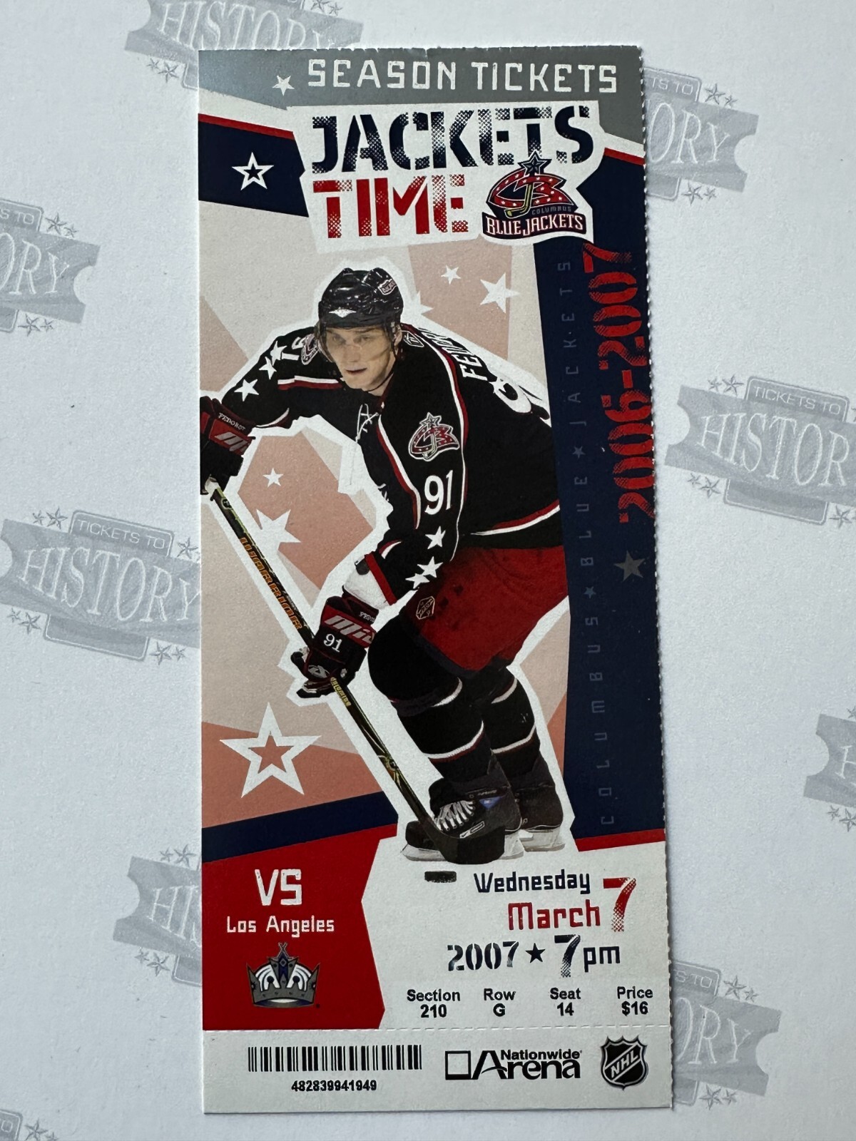 2007 Los Angeles Kings at Columbus Blue Jackets Ticket 3/7/07 | eBay