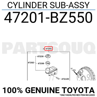 47201BZ550 Genuine Toyota CYLINDER SUB-ASSY 47201-BZ550 | eBay