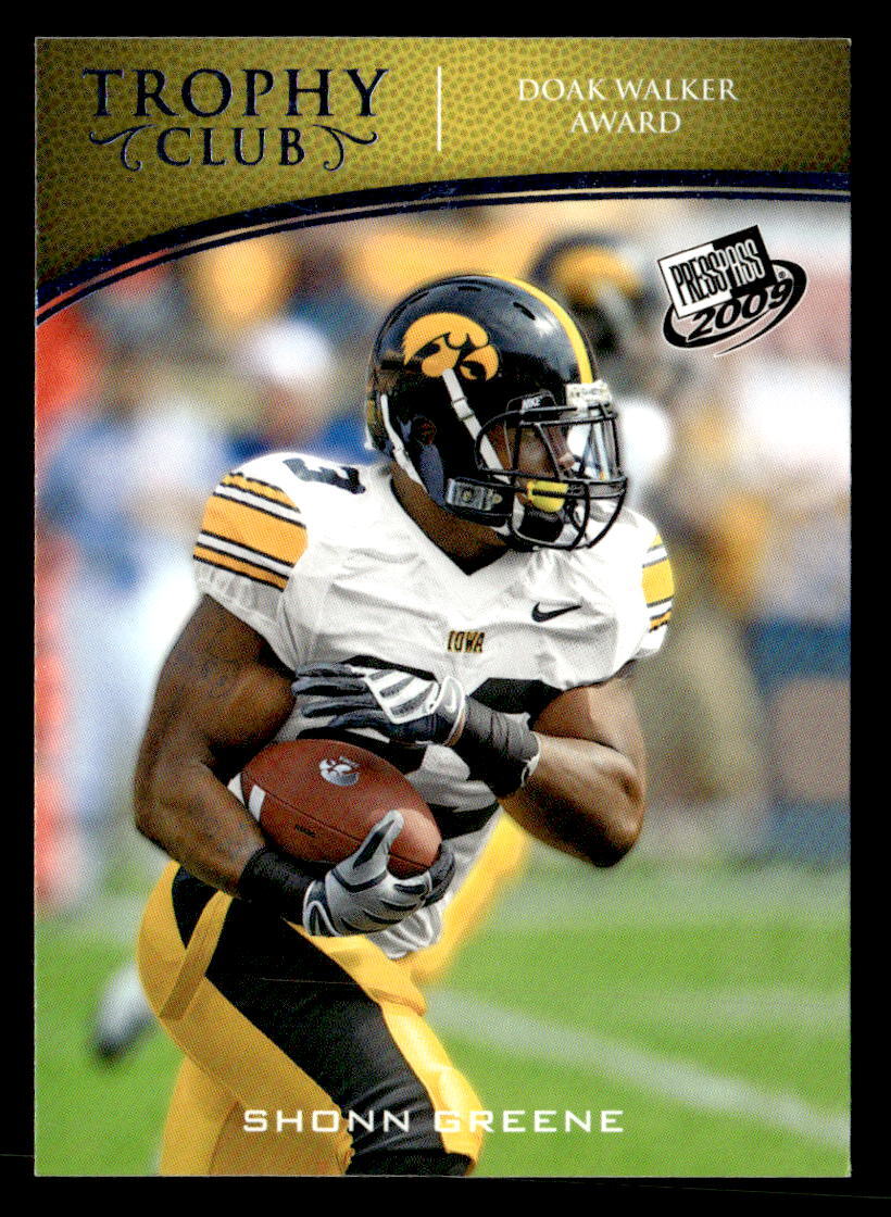 Shonn Greene 2009 Press Pass Blue Trophy Club Rookie Card #53 Iowa ...