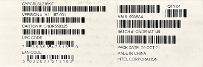 Intel CYPCBLSL216KIT 2U SlimSAS Cable x16 CPU to HSBP Kit NEW BULK ...