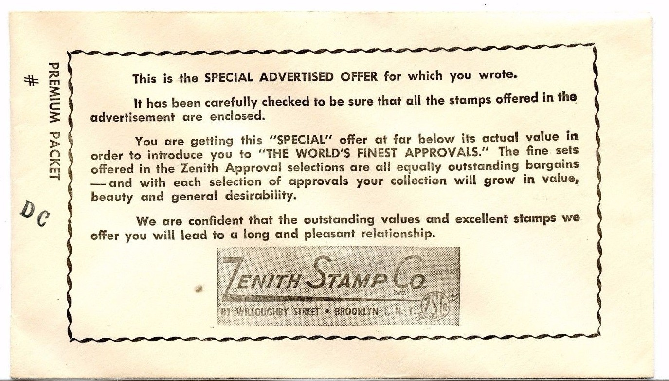Zenith Stamp Co. unused cover Canada | eBay