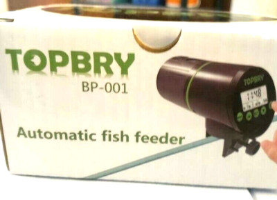 TOPBRY Automatic Fish Feeder, USB Rechargeable Timer Fish Feeder Food ...