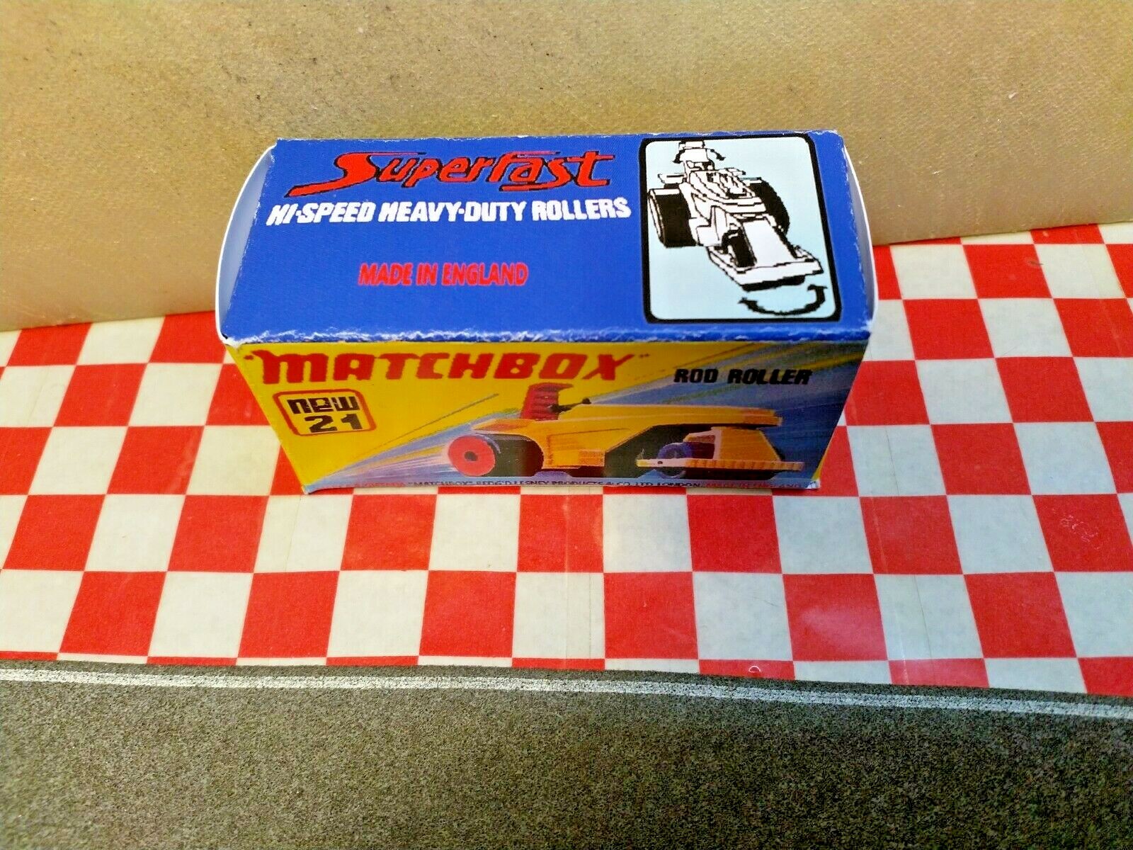 Matchbox Lesney Superfast No21 Rod Roller EMPTY Repro Box only NO CAR ...