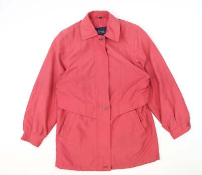 Telemac Womens Pink Overcoat Coat Size M Zip | eBay UK