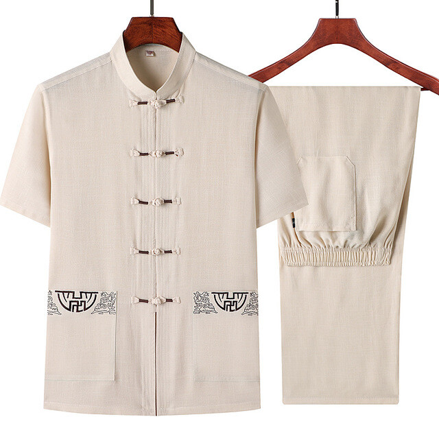 Men Traditional Chinese Tang Suit Coat Jacket Kung Fu Tai Chi Wing Chun ...