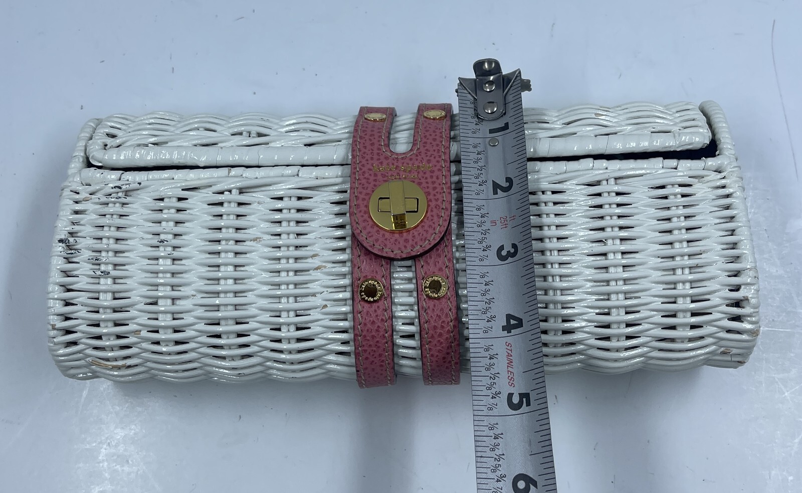 Kate Spade New York Wicker Clutch Women's Handbag Whi… - Gem