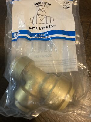 ZURN Reducing Tee 3/4" X 1/2" X 1/2" Z-Bite - PEX, CPVC or Copper Lot ...