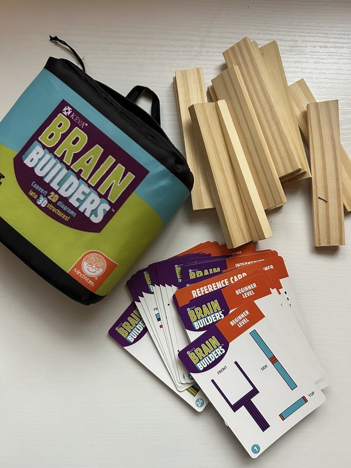 KEVA Brain Builders Set MindWare Game Blocks Wooden Building Puzzle ...