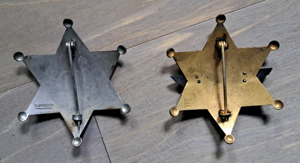 VINTAGE POLICE AND SHERIFF BADGES ED JONES & CO. OAKLAND, CAL (2) | eBay