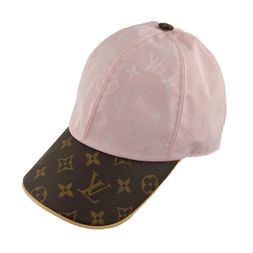 LOUIS VUITTON Baseball Cap Hat Monogram Silk Blend Brown Pink M00422 | eBay