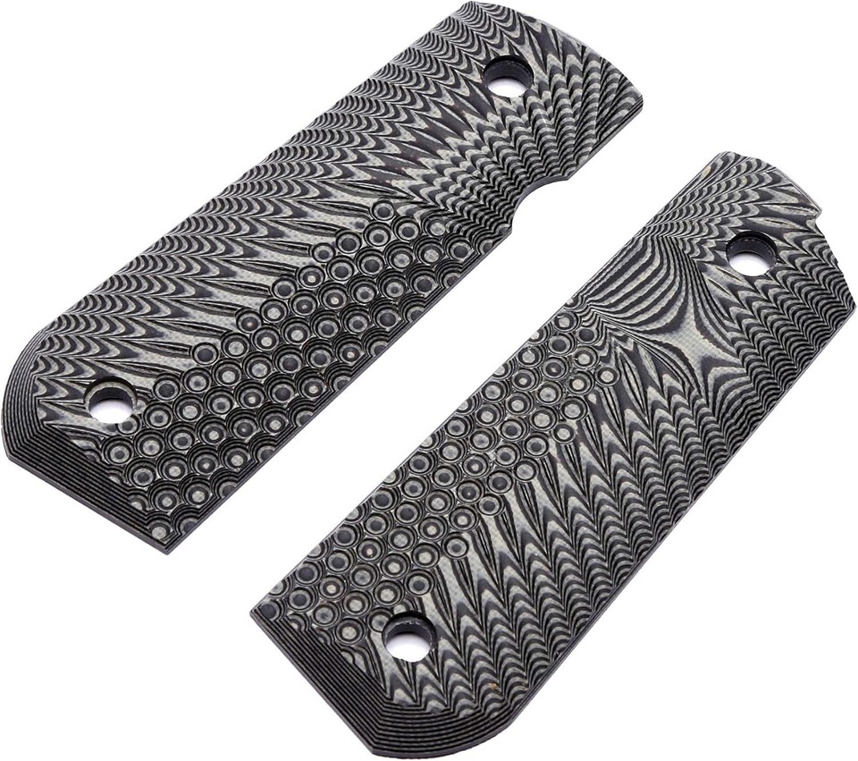 Guuun 1911 Grips G10, Full Size Government Grips, Bobtail Round Butt ...