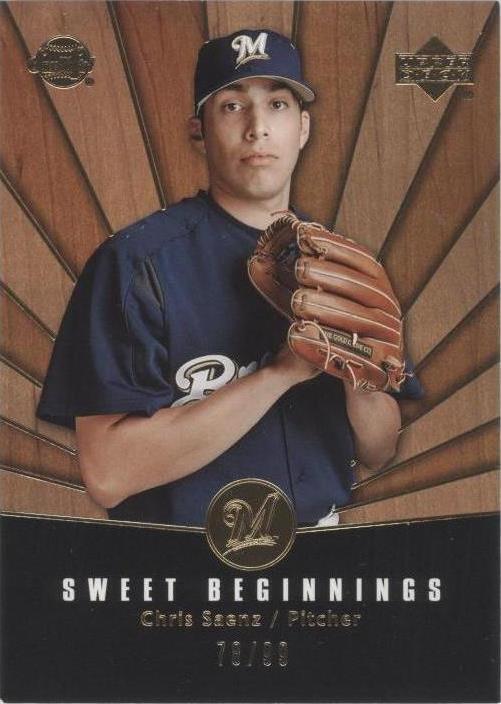 2004 Upper Deck Sweet Spot - Sweet Beginnings Chris Saenz #102 Wood ...