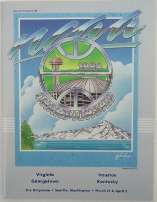1984 NCAA FINAL FOUR Championship Program Georgetown Champs vs. Houston ...