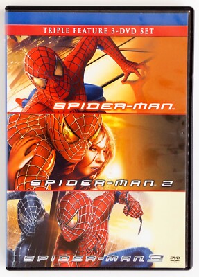 SPIDER-MAN TRIPLE FEATURE 3 DVD SET, Spider-Man 1,2, & 3 Tobey McGuire ...