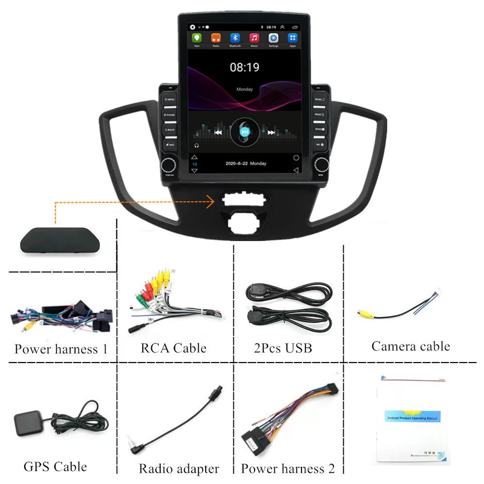 9.7" Android 11 Car Stereo Radio GPS Head Unit For Ford Transit Custom ...