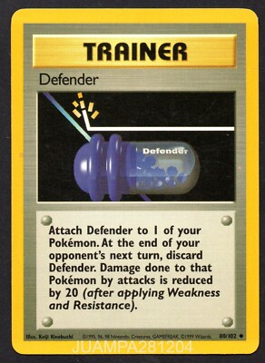 DEFENDER 80/102 BASE SET CROMO POKEMON EDICION 1999 TCG INGLES | eBay
