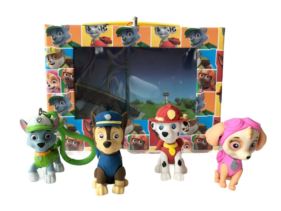4 Spin Master PAW PATROL Figures Erasers Keychain, 2 Stickers in ...