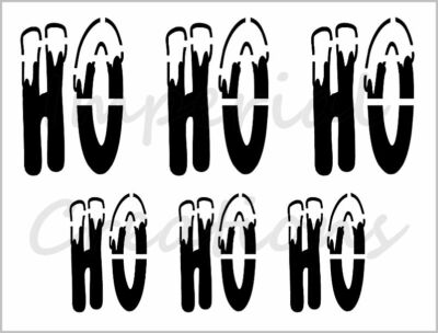 HO HO HO Stencil Christmas Sign Saying Snow Caps Letters 8.5" x 11 ...