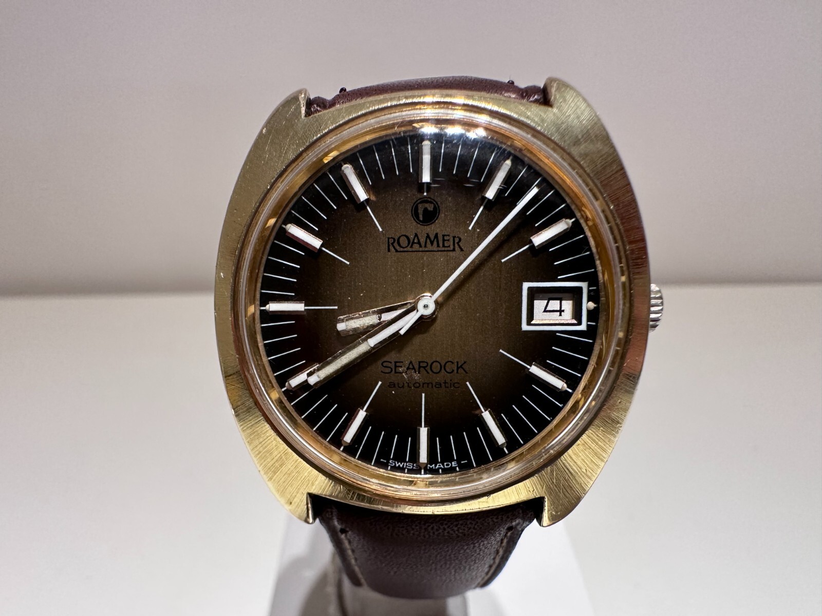 VINTAGE SWISS BEAUTIFUL GOLD PLATED MEN'S AUTOMATIC WATCH "ROAMER ...