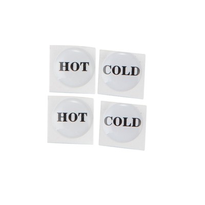 Tap Handle button sticker hot & cold 4 Pack Bath Kitchen Laundry | eBay ...