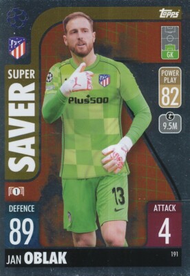 191 ATLETICO - JAN OBLAK - SLOVENIA FOIL CARD TOPPS CHAMPIONS LEAGUE ...