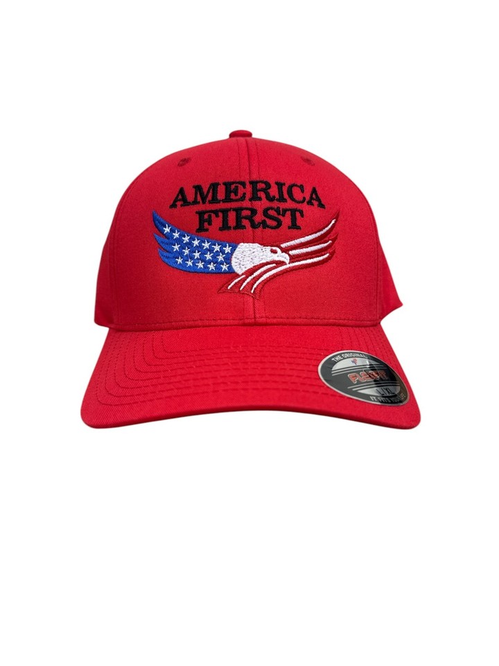 Bold 'America First' Embroidered Flexfit Baseball Cap – Show Your ...