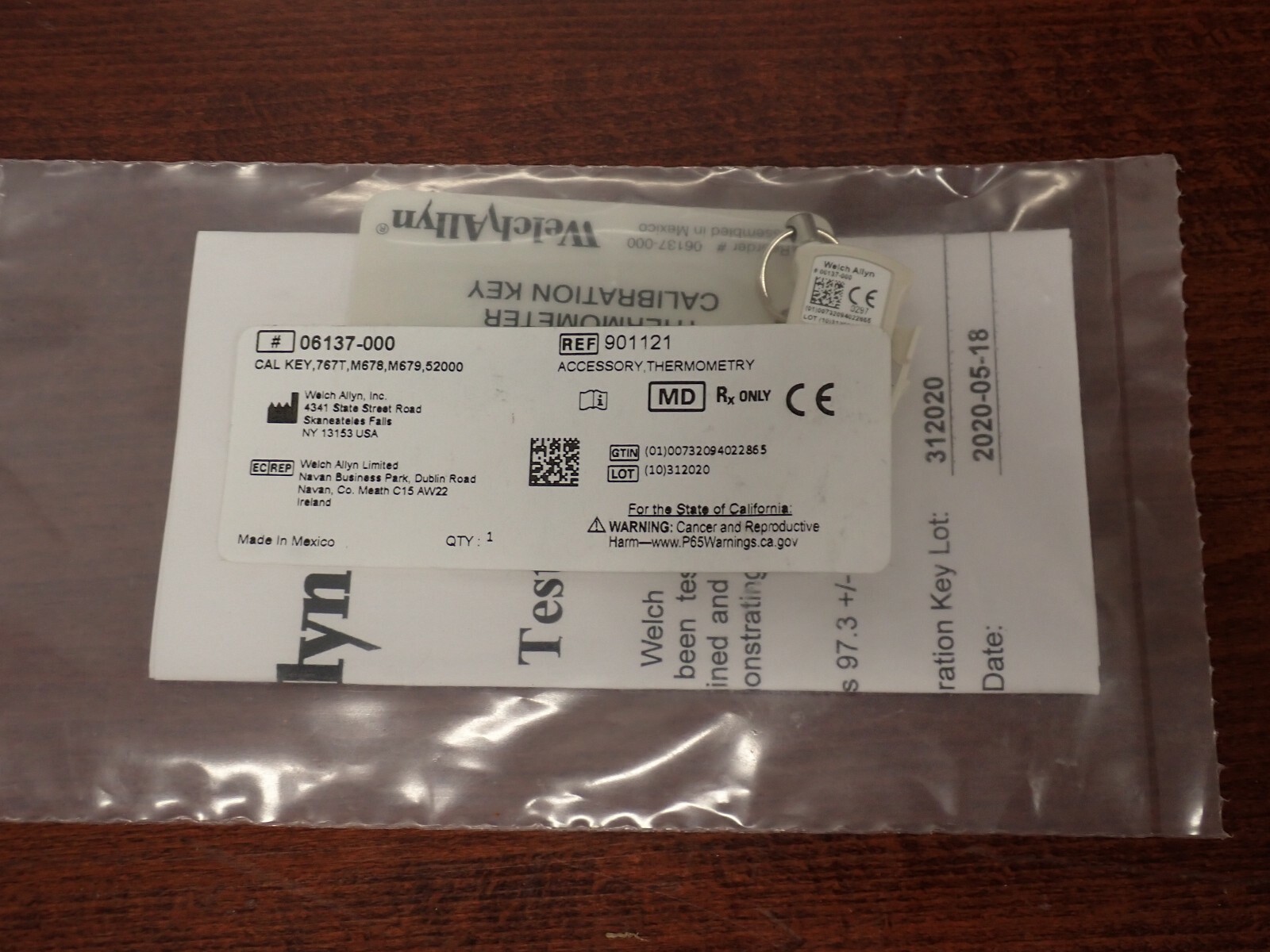 Welch Allyn Therometer Calibration Key #06137 (1 EA) | eBay